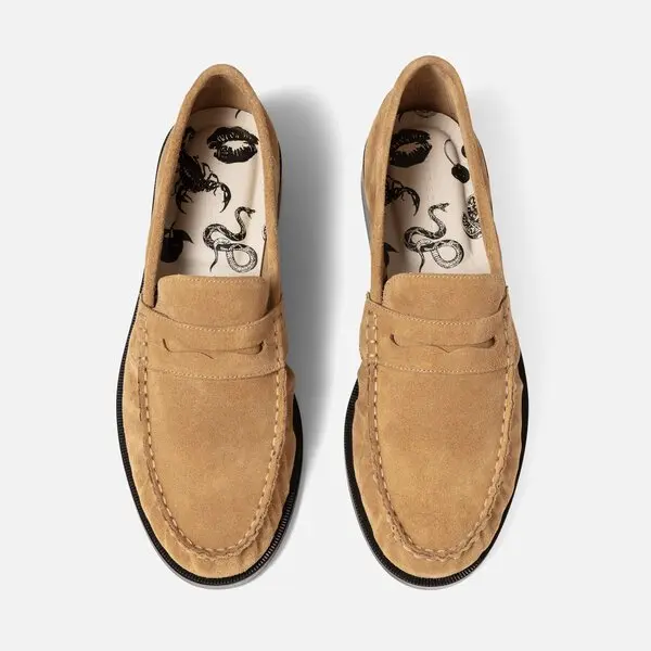 DUKE + DEXTER Ezra Suede Ruched Loafer