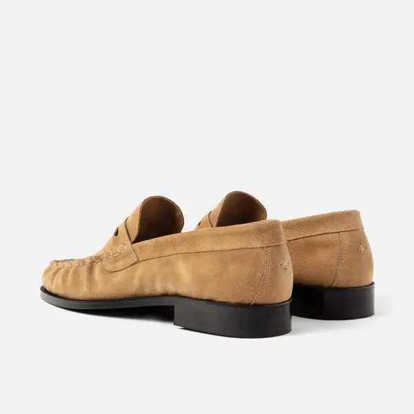 DUKE + DEXTER Ezra Suede Ruched Loafer