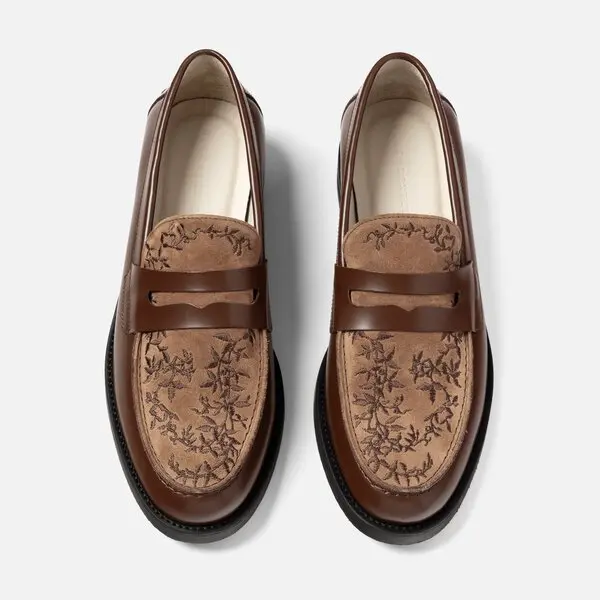 DUKE + DEXTER Wilde Vine Penny Loafer - Chestnut
