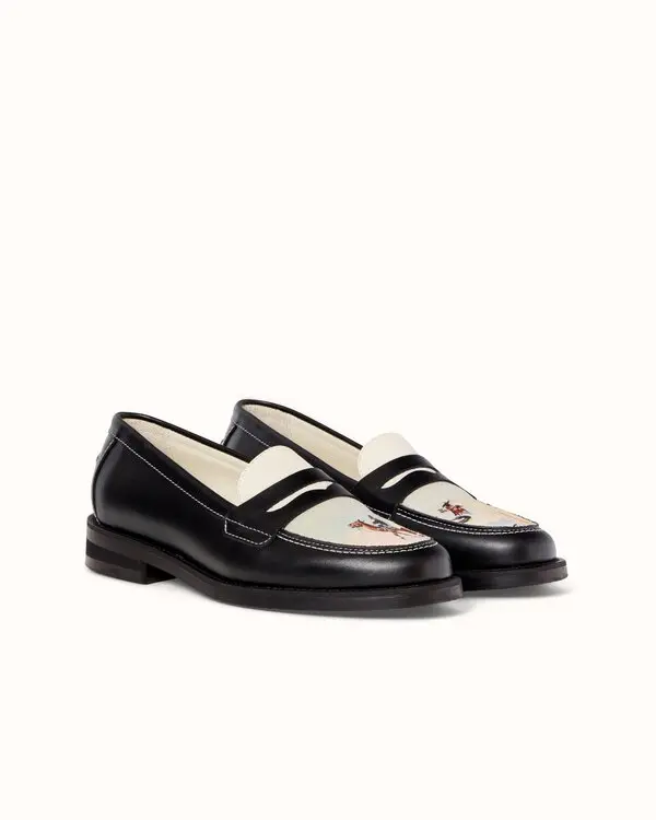 DUKE + DEXTER Wilde Penny Loafer With Western Graphic Print - Advanced Guard