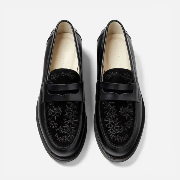 DUKE + DEXTER Wilde Vine Penny Loafer - Black