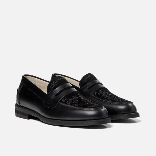 DUKE + DEXTER Wilde Vine Penny Loafer - Black