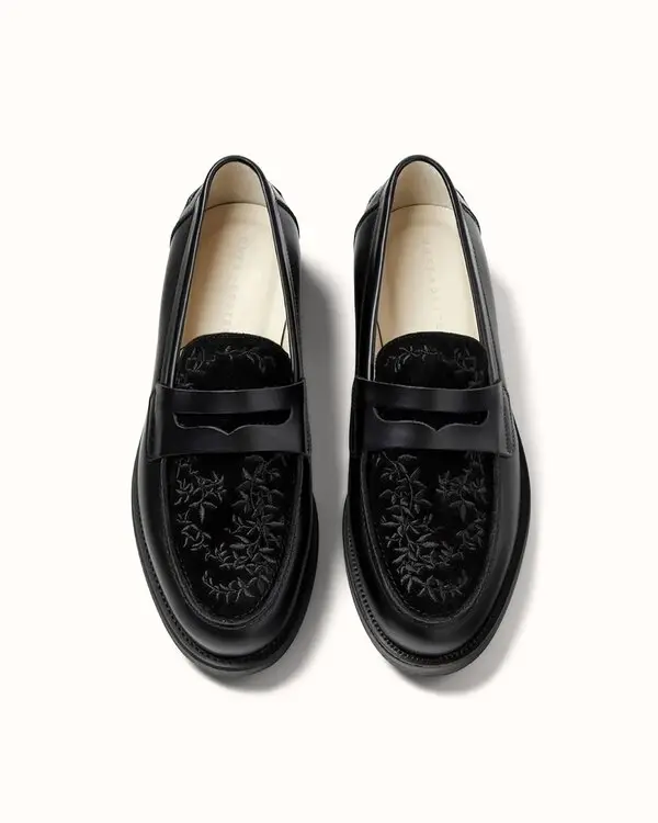 DUKE + DEXTER Wilde Vine Penny Loafer - Black