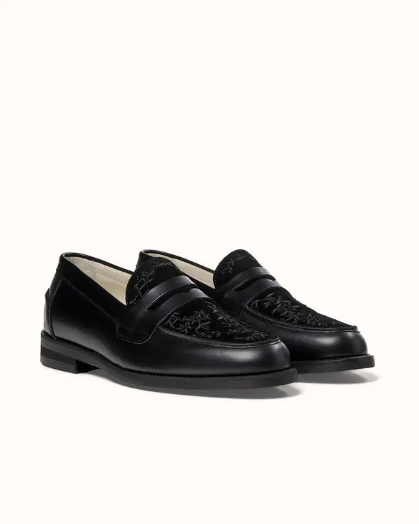 DUKE + DEXTER Wilde Vine Penny Loafer - Black