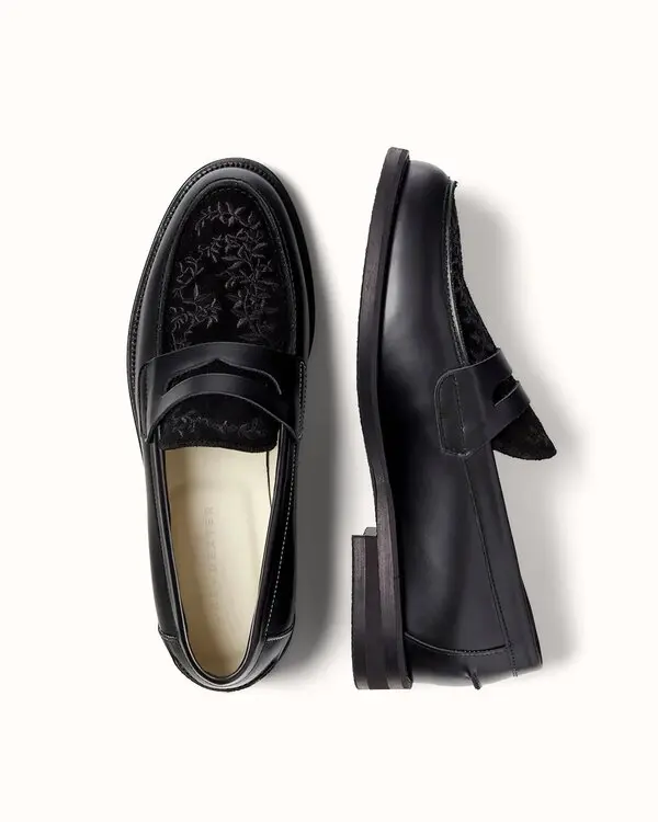DUKE + DEXTER Wilde Vine Penny Loafer - Black