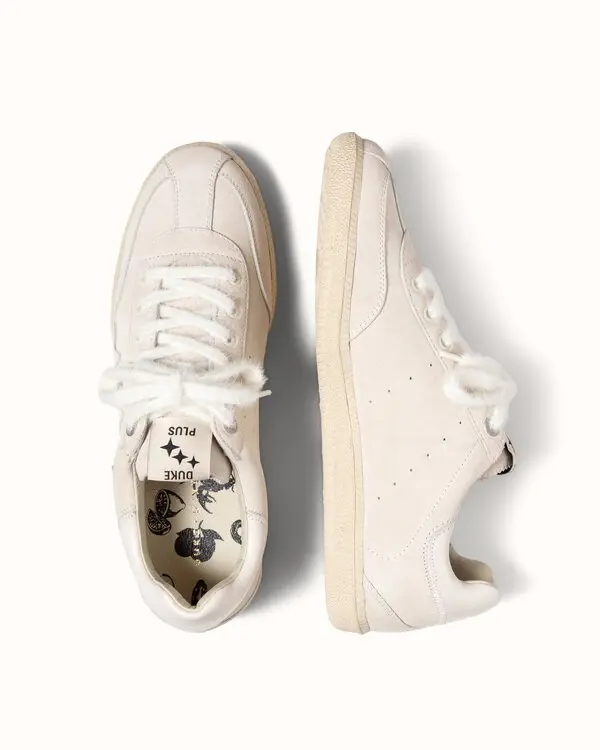 DUKE + DEXTER Plus Duke Off-white Lace-up Sneakers - Suede
