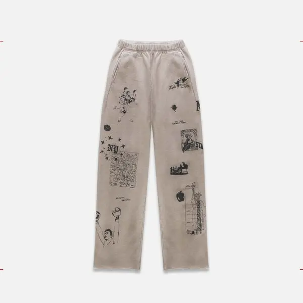 DUKE + DEXTER Oat Marl Track Pants - Ny Sketch