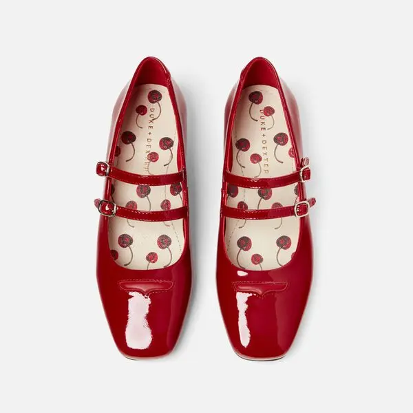 DUKE + DEXTER Patent Leather Mary Jane - Red Patent