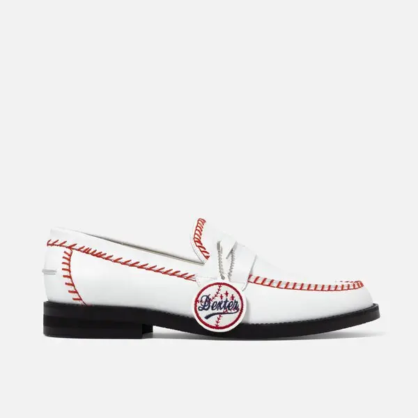 DUKE + DEXTER Wilde Dexter Penny Loafer In White Nappa Leather - Baseball
