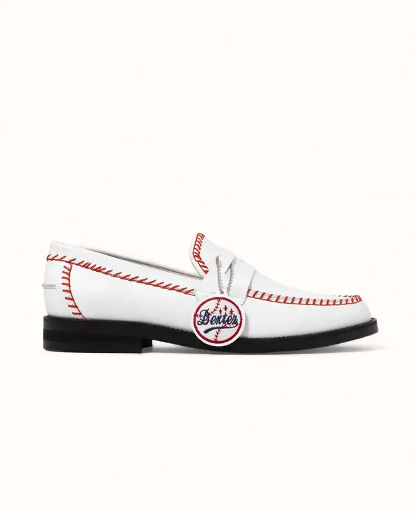 DUKE + DEXTER Wilde Dexter Penny Loafer In White Nappa Leather - Baseball