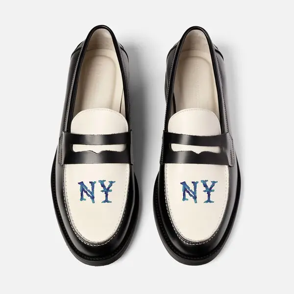 DUKE + DEXTER Wilde Penny Loafer - Ny Black + White