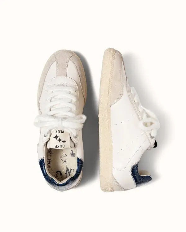 DUKE + DEXTER Plus Duke White + Navy Sneakers - Ny