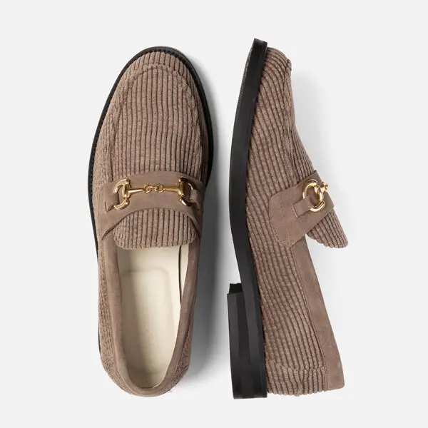 DUKE + DEXTER Wilde Corduroy Bit Loafer - Brown