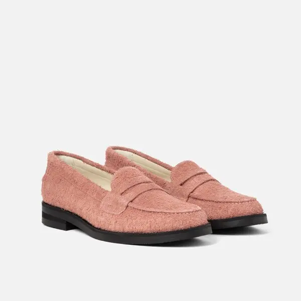 DUKE + DEXTER Wilde Hairy Suede Penny Loafer - Pink
