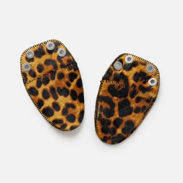 DUKE + DEXTER Plus Duke Leather And Suede Sneakers With Detachable Leopard Print Pony Hair Tongues - Black