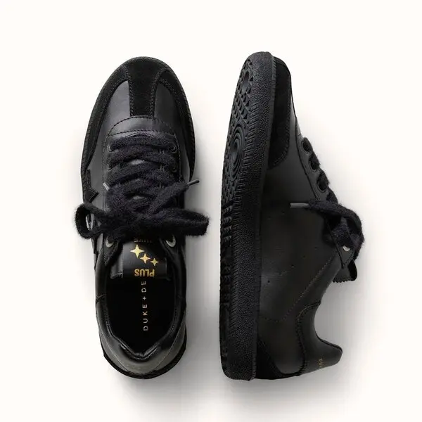 DUKE + DEXTER Plus Duke Leather And Suede Sneakers With Detachable Leopard Print Pony Hair Tongues
