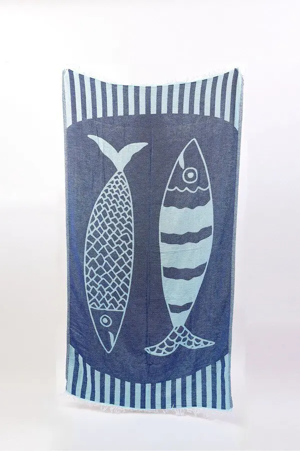 Velvet By Graham & Spencer Novelty Turkish Towel - Navy