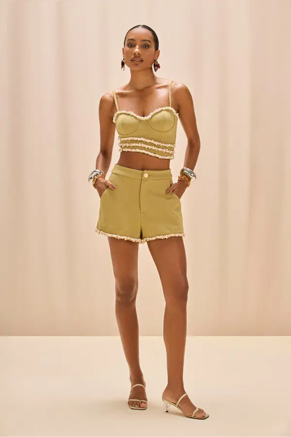 PatBO Jade Knit Short - Green