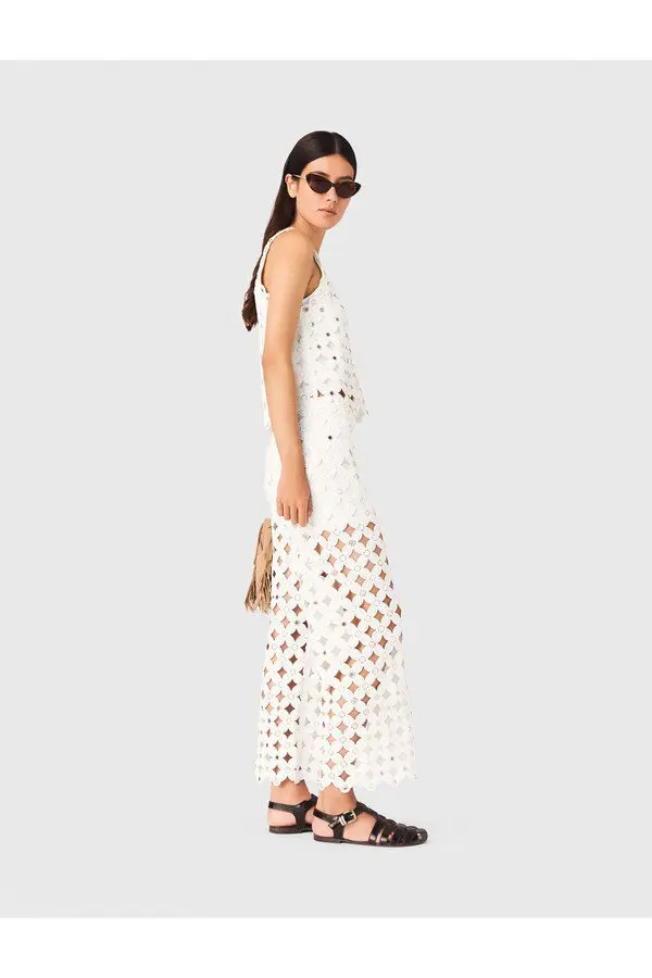 Maje Crochet Trousers With Mirror Detail