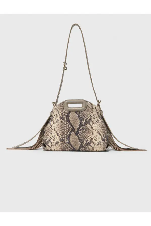 Maje Python-embossed Miss M Mini Bag - Natural
