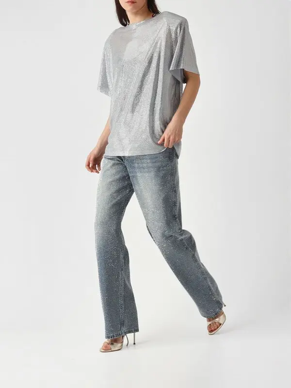 TWENTY FOURHAITCH Embellished Straight Leg Jeans - Denim