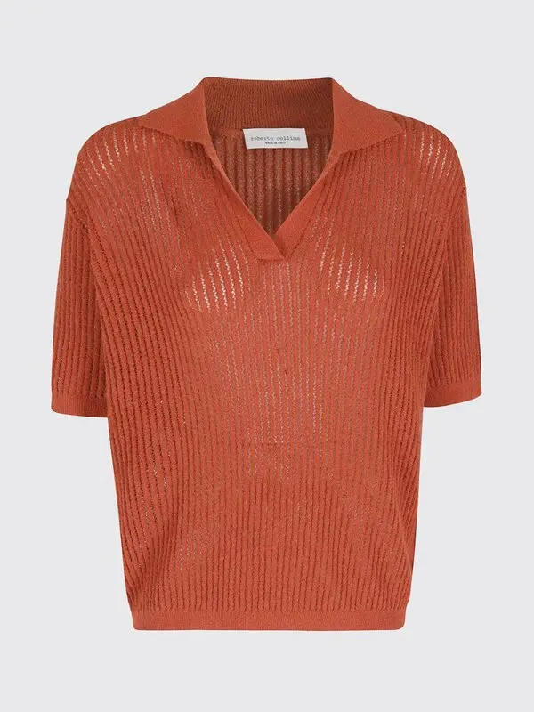 ROBERTO COLLINA Cotton Blend Knit Polo Shirt