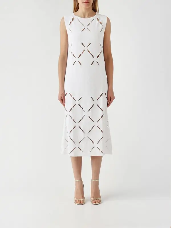 Liviana Conti Sleeveless Midi Dress - White