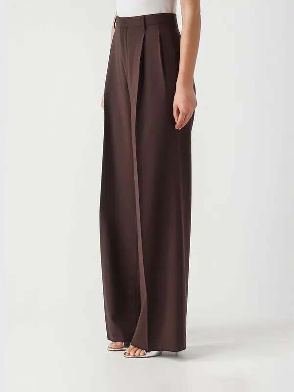 Tagliatore Stretch Virgin Wool Palazzo Trousers