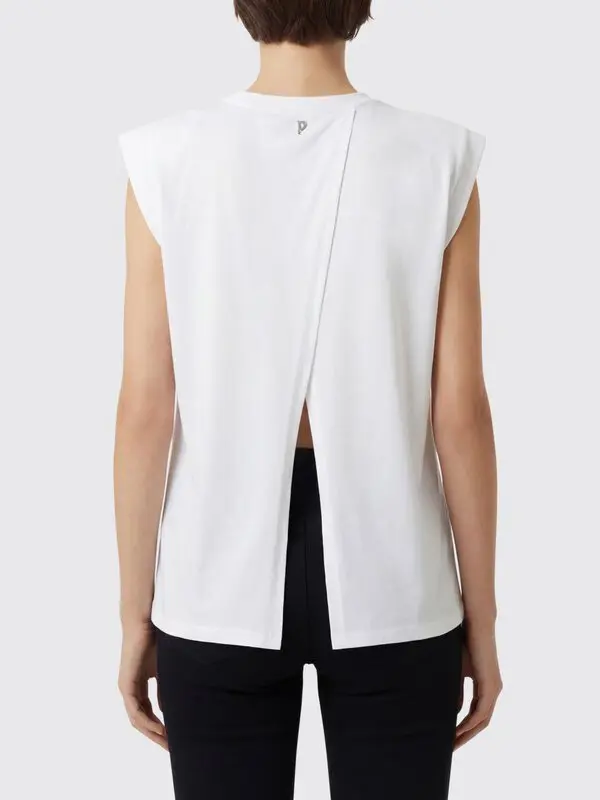 DONDUP Cotton Sleeveless Top With Padded Shoulders - White