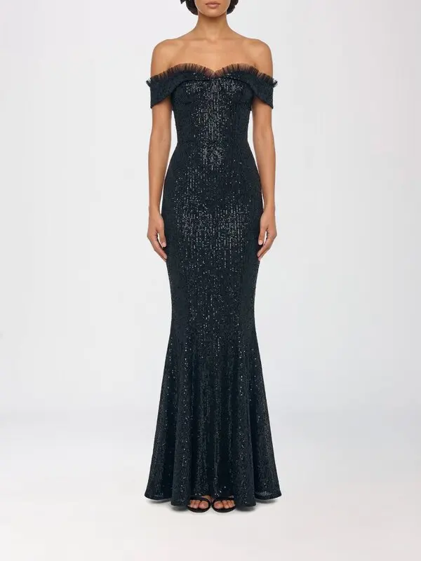Norma Kamali Sequin Embellished Maxi Gown - Black