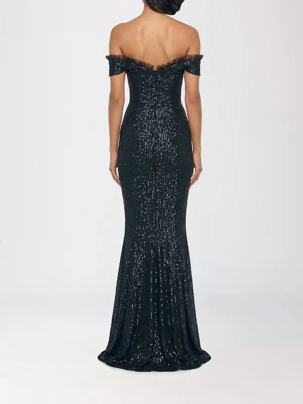 Norma Kamali Sequin Embellished Maxi Gown