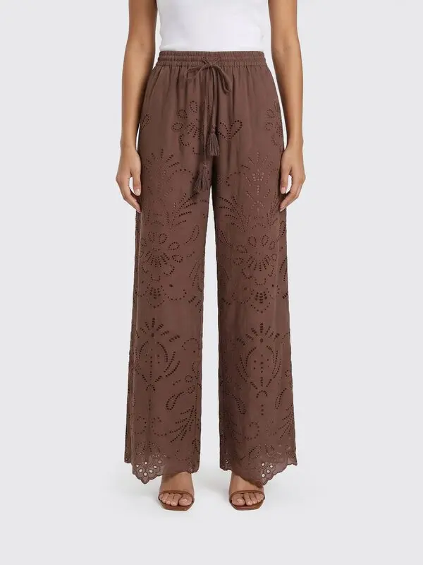 ERMANNO FIRENZE Wide Leg Trousers - Brown