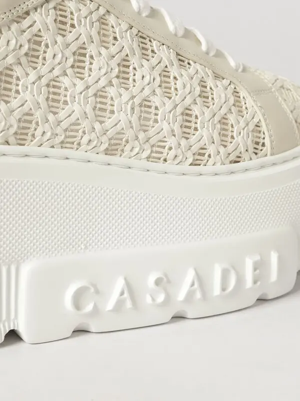 Casadei Platform Lace Up Sneakers - Beige