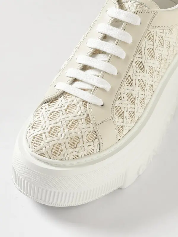 Casadei Platform Lace Up Sneakers - White