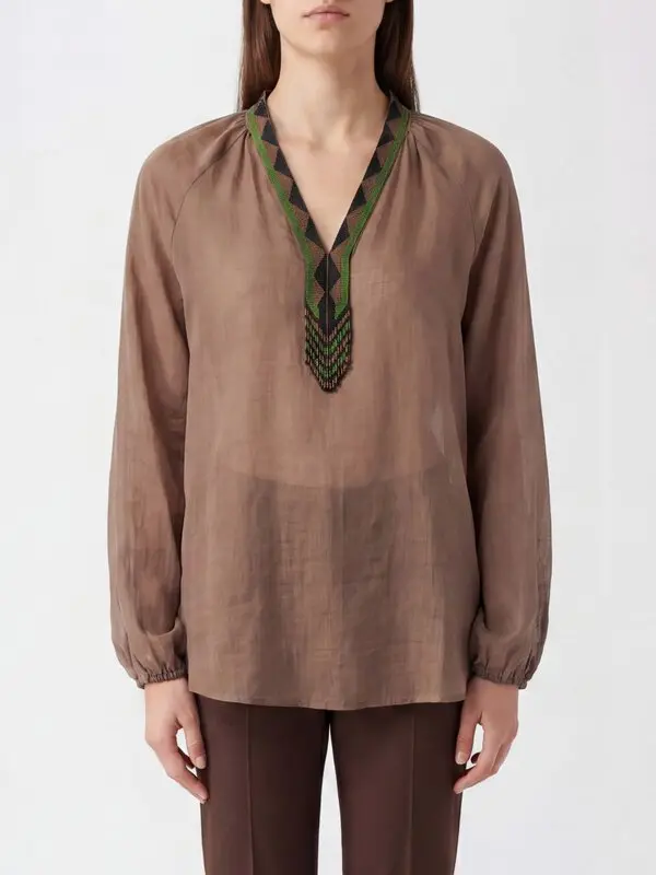 BAZAR DELUXE Embellished Blouse - Burnt