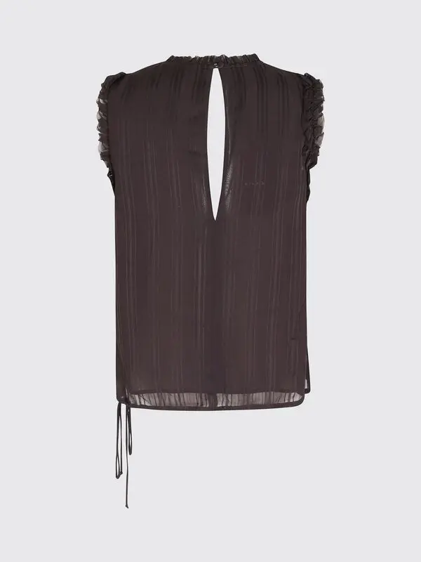 Pinko Sleeveless Viscose Top With Ruffles