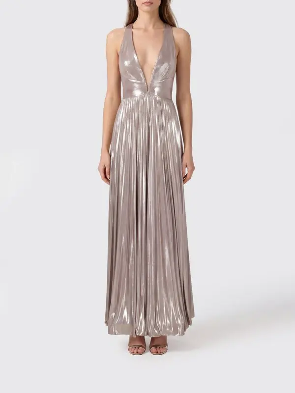 NISSA Laminated Jersey Long Dress