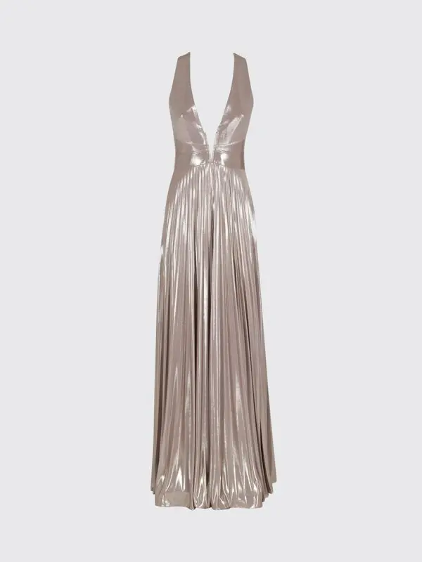 NISSA Laminated Jersey Long Dress