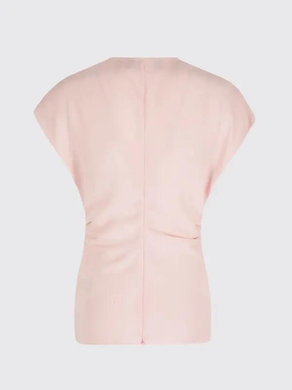 NISSA Ruched V-neck Top - Pink