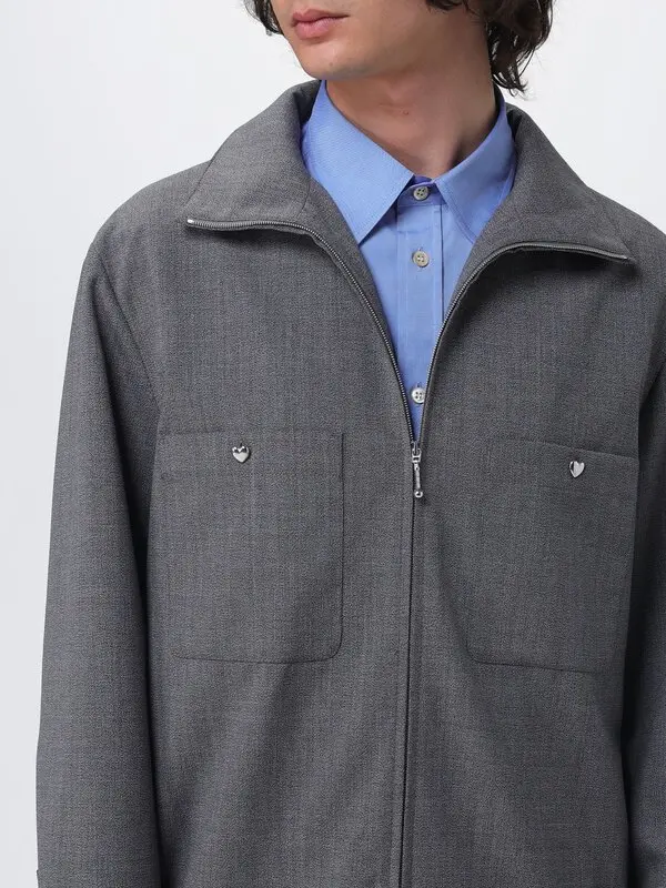 Valentino Garavani Wool Blend Jacket With High Collar And Zip Closure