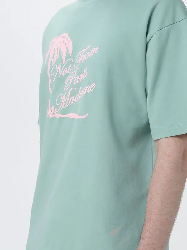 Drole De Monsieur Cotton T-shirt With Logo - Green
