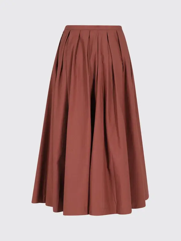 ROBERTO COLLINA Pleated Cotton Poplin Skirt
