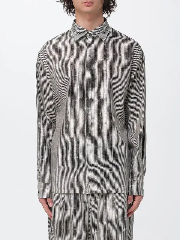 Emporio Armani Printed Lyocell Blend Casual Shirt