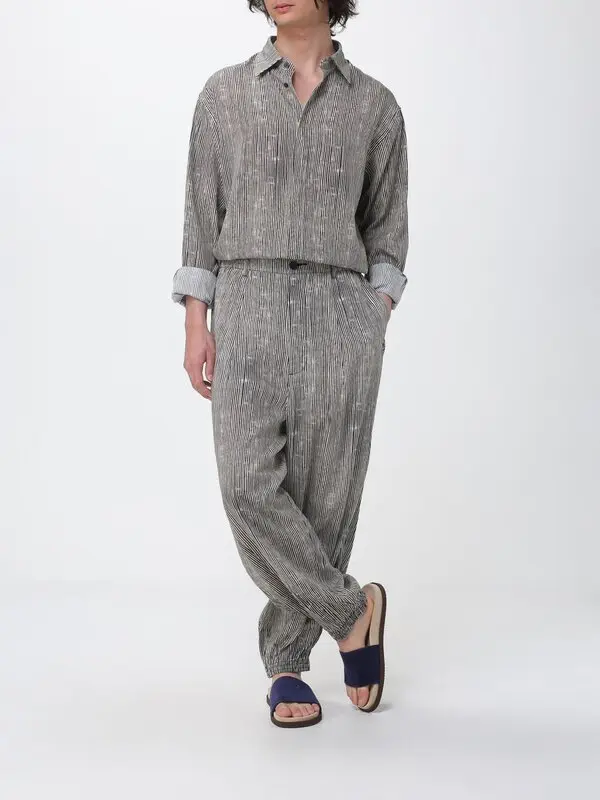 Emporio Armani Printed Lyocell Blend Casual Shirt