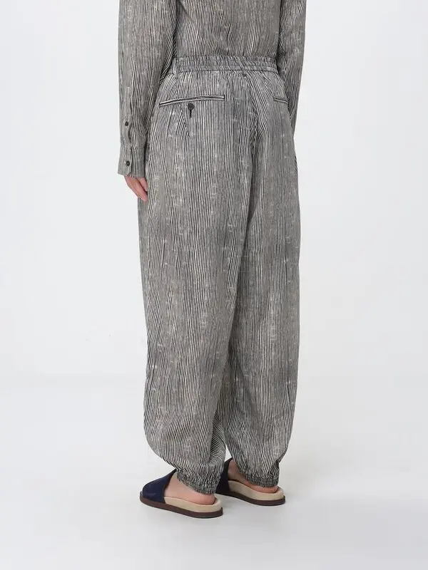 Emporio Armani Printed Lyocell Trousers - Black 1