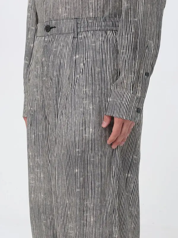 Emporio Armani Printed Lyocell Trousers - Black 1