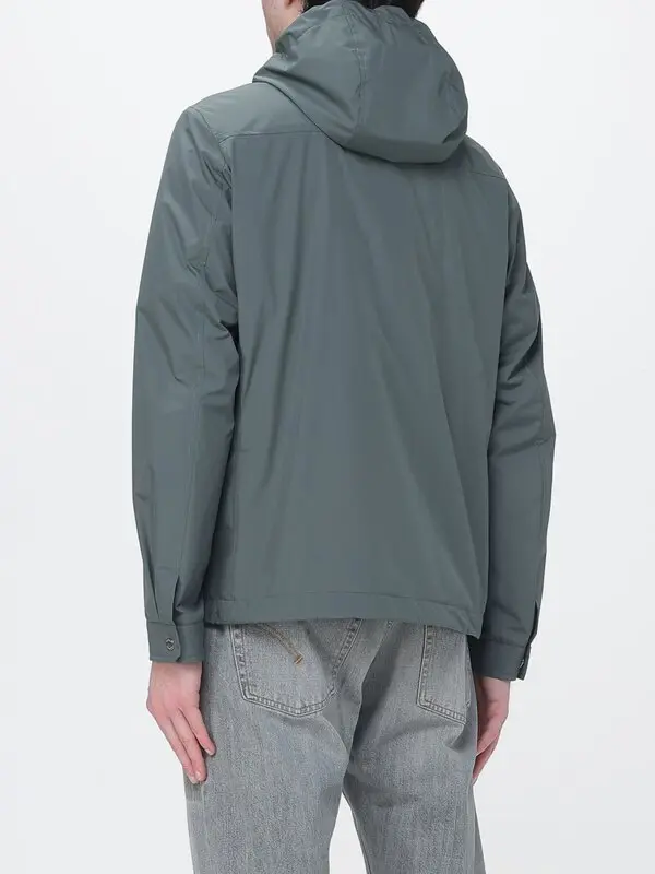 MOORER Solid Color Technical Fabric Windbreaker With Drawstring Hood