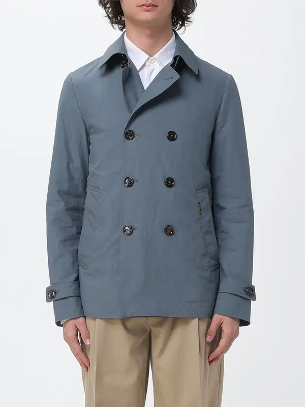 MOORER Double-breasted Trench Coat - Grey