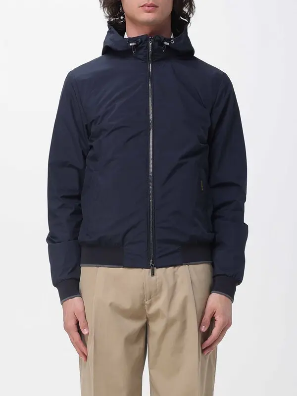 MOORER Technical Fabric Bomber Jacket - Blue
