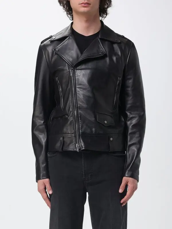 SALVATORE SANTORO Leather Biker Jacket - Black